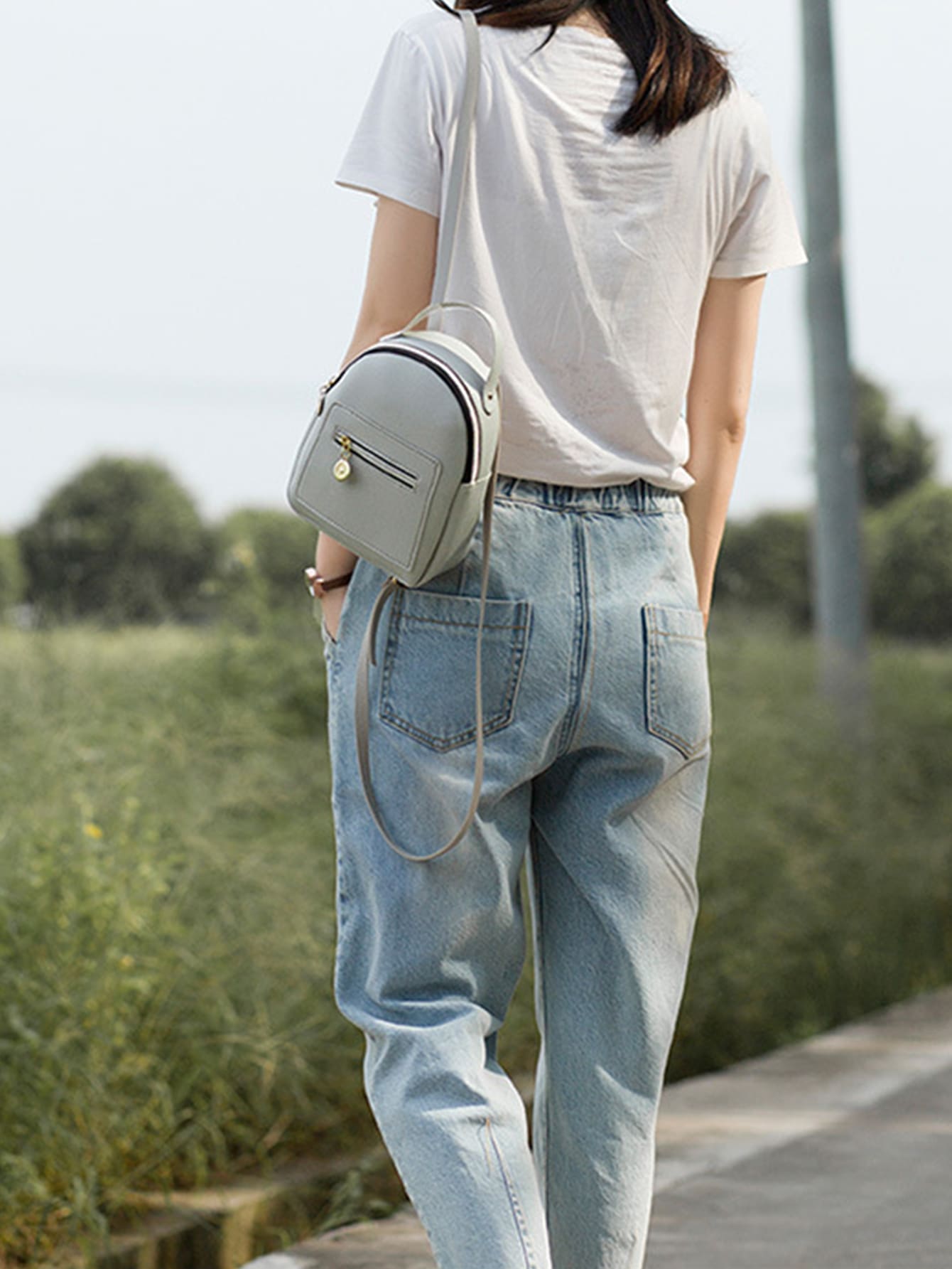 Mini Classic Backpack Zip Front Minimalist | SHEIN USA