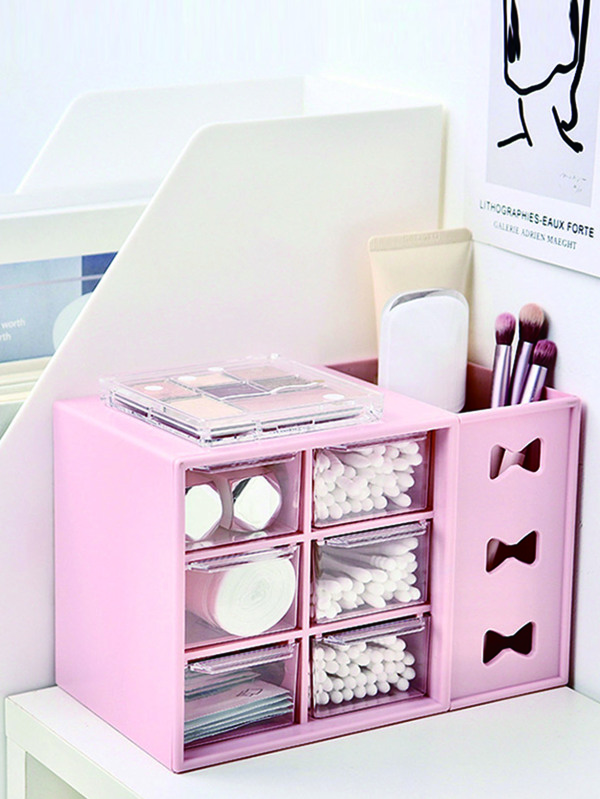 Cosmetic Storage Box, 1pc Multi-Use Makeup Organizer With Drawers ...