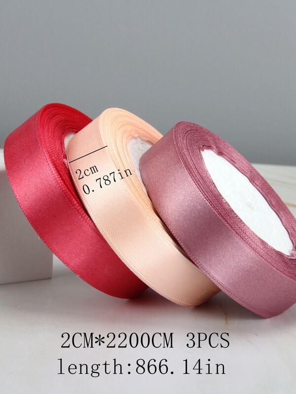 3rolls Solid Gift Wrapping Ribbon | SHEIN USA