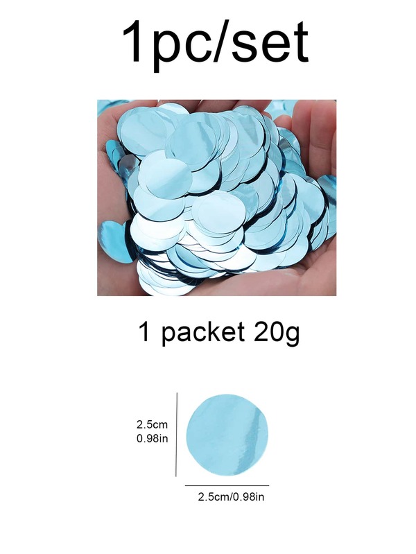 1pack PE Throwing Confetti, Minimalist Metallic Blue Round Confetti For ...
