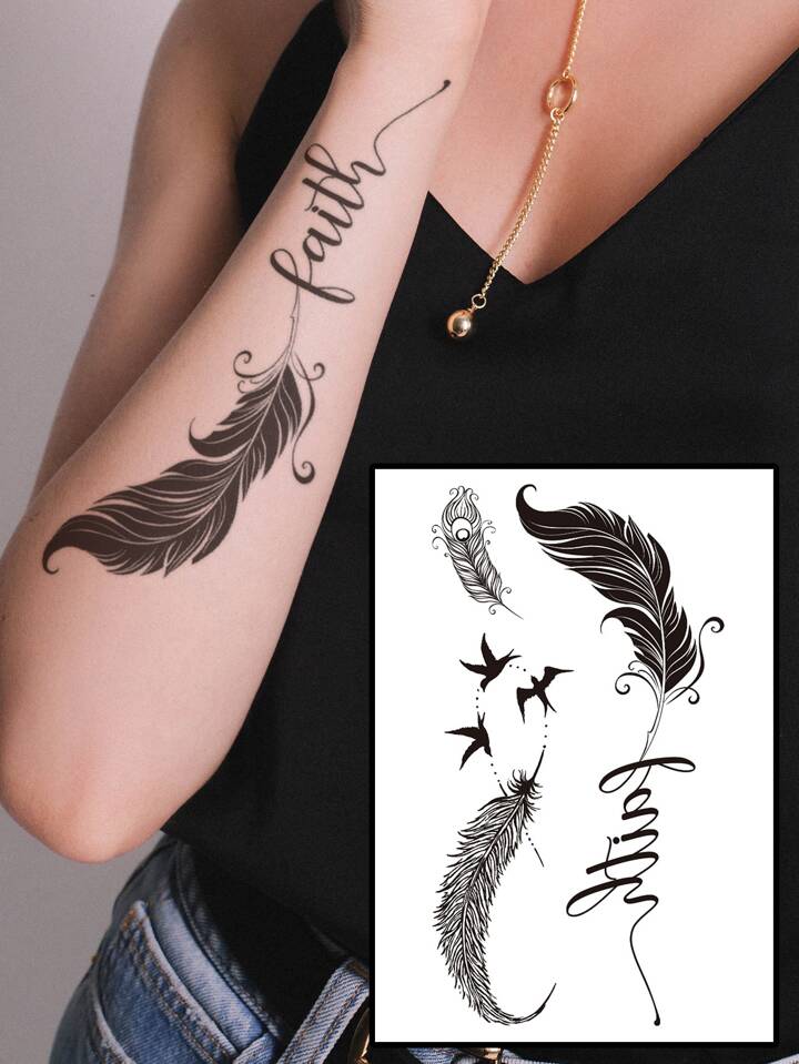 Faith Tattoo With Feather