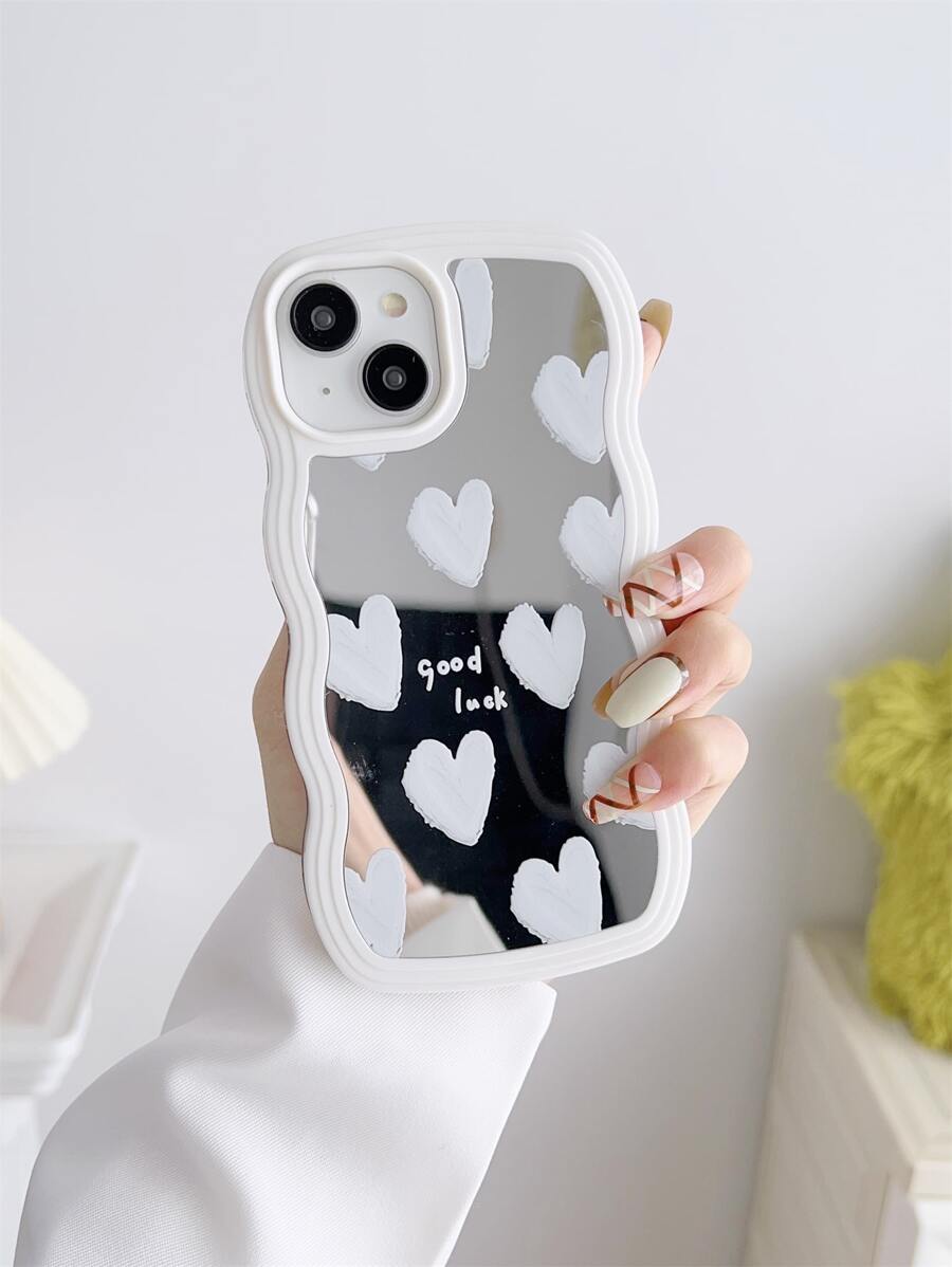 Valentines Heart Pattern Mirror Phone Case | SHEIN USA