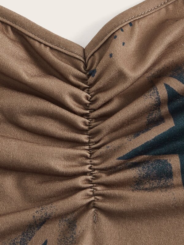 Grunge Punk Star Print Ruched Cami Top | SHEIN USA