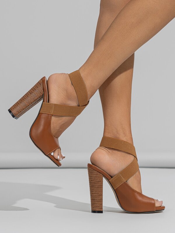 Women Minimalist Chunky Heeled Ankle Strap Sandals Elegant Summer