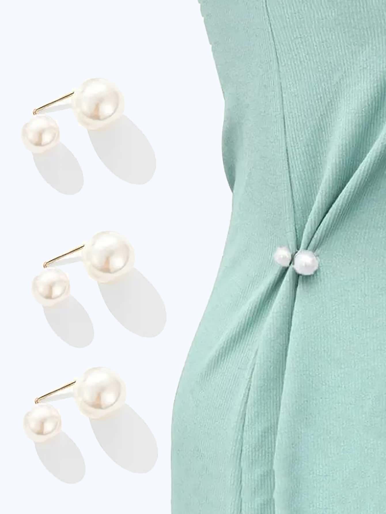 5pcs/set Alloy Safety Pin, Faux Pear Decor Pin For Fixing Clothes ...