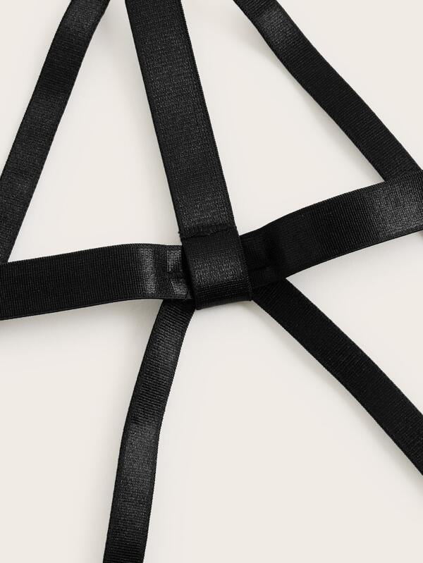 Is That The New Grunge Punk PU Leather Cut Out Ring Linked Garter Teddy ...