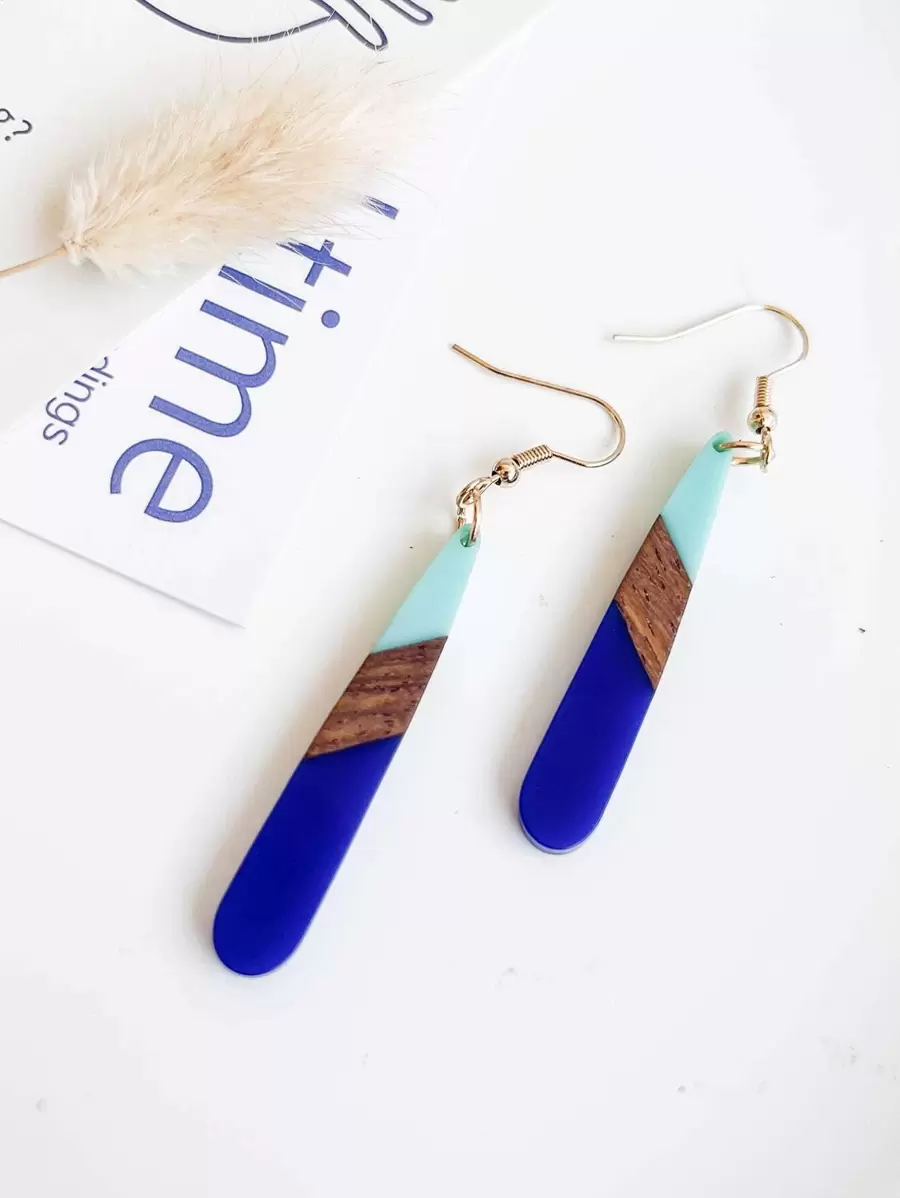 Color Block Geometric Drop Earrings | SHEIN USA