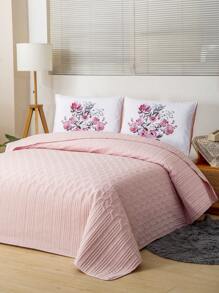 1pc Solid Color Pink Bedspread, Modern Fabric Quilt For Home | SHEIN USA