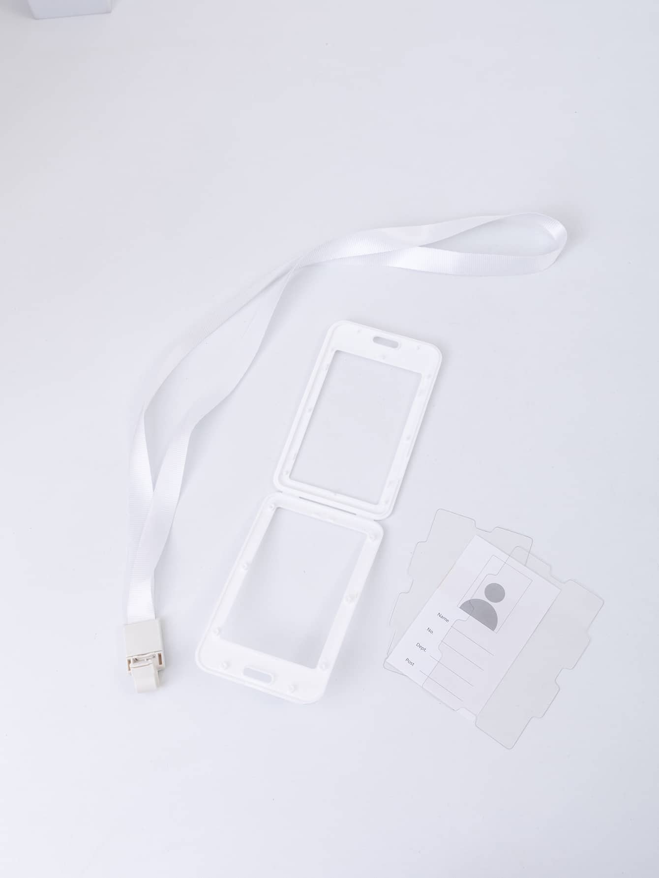 1pc Clear Solid Color Card Holder With Lanyard, Simple Portable Card ...
