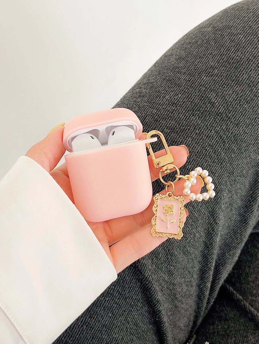 Solid Case With Heart Pendant Compatible With AirPods | SHEIN USA