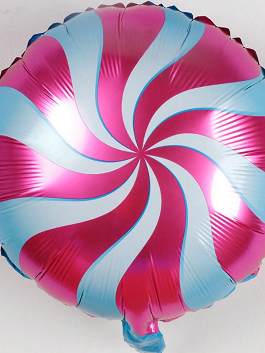 10pcs Lollipop Shaped Decorative Balloon, Creative Color Block Round ...