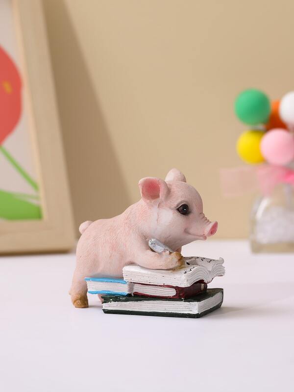 1pc Polyresin Decoration Craft, Cute Pig Design Decoration Object For ...