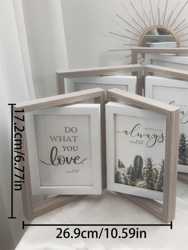 1pc WPC Photo Frame, Retro Rotatable Poster Display Stand Frame For ...
