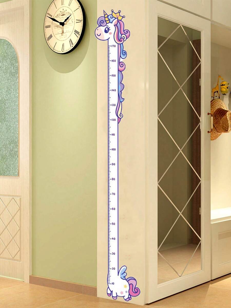 1pc Unicorn Print Height Measurement Wall Sticker, Creative PVC Animal ...