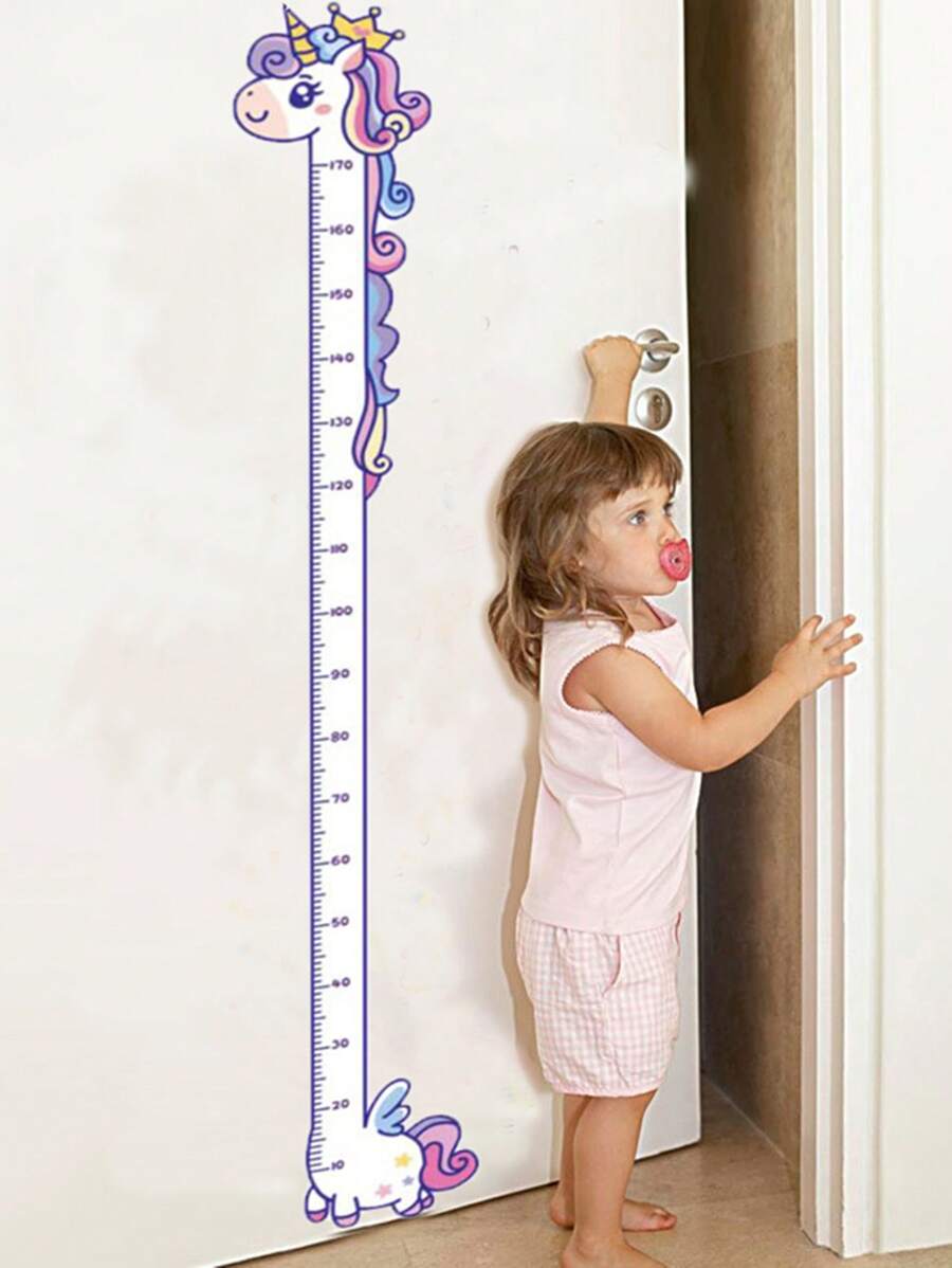 1pc Unicorn Print Height Measurement Wall Sticker, Creative PVC Animal ...