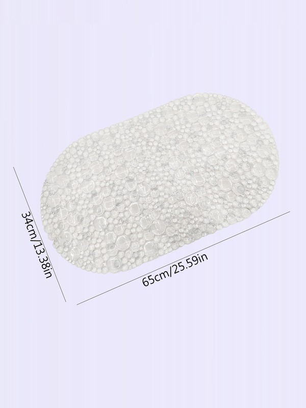 1pc PVC Non-slip Shower Stall Mat, White Oval Safety Shower Mat For ...