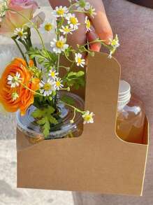 3pcs Plain Gift Box, Khaki Paper Flower Wrapping Box For Party | SHEIN USA