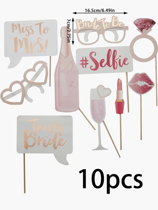 10pcs Wedding Party Photo Prop, Paper Decorative Photobooth Prop For ...