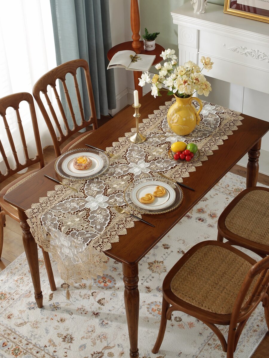 Floral Embroidered Table Runner | SHEIN UK