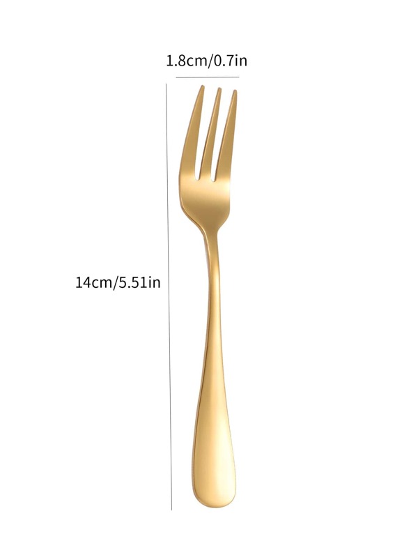4pcs Minimalist Stainless Steel Fork, Modern Golden Fruit Fork For ...