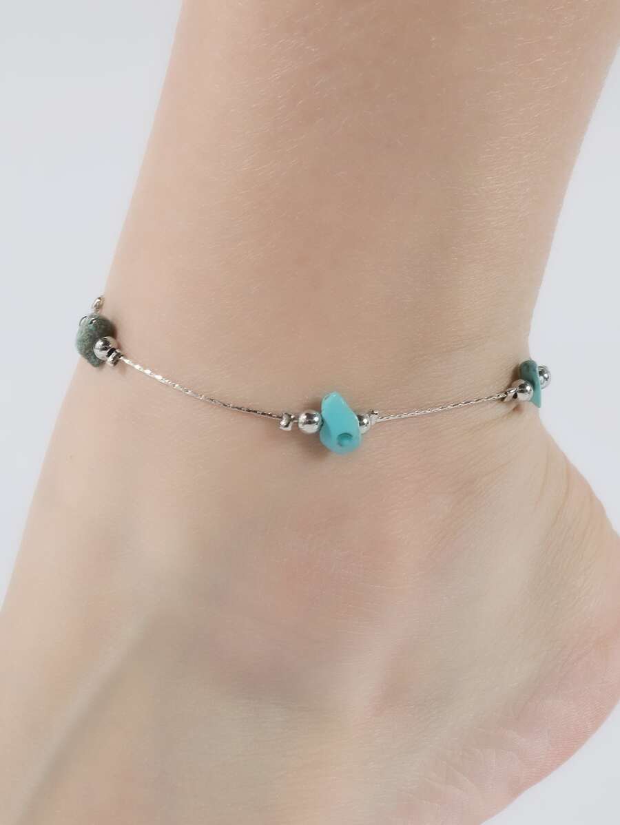 Turquoise Decor Anklet | SHEIN USA