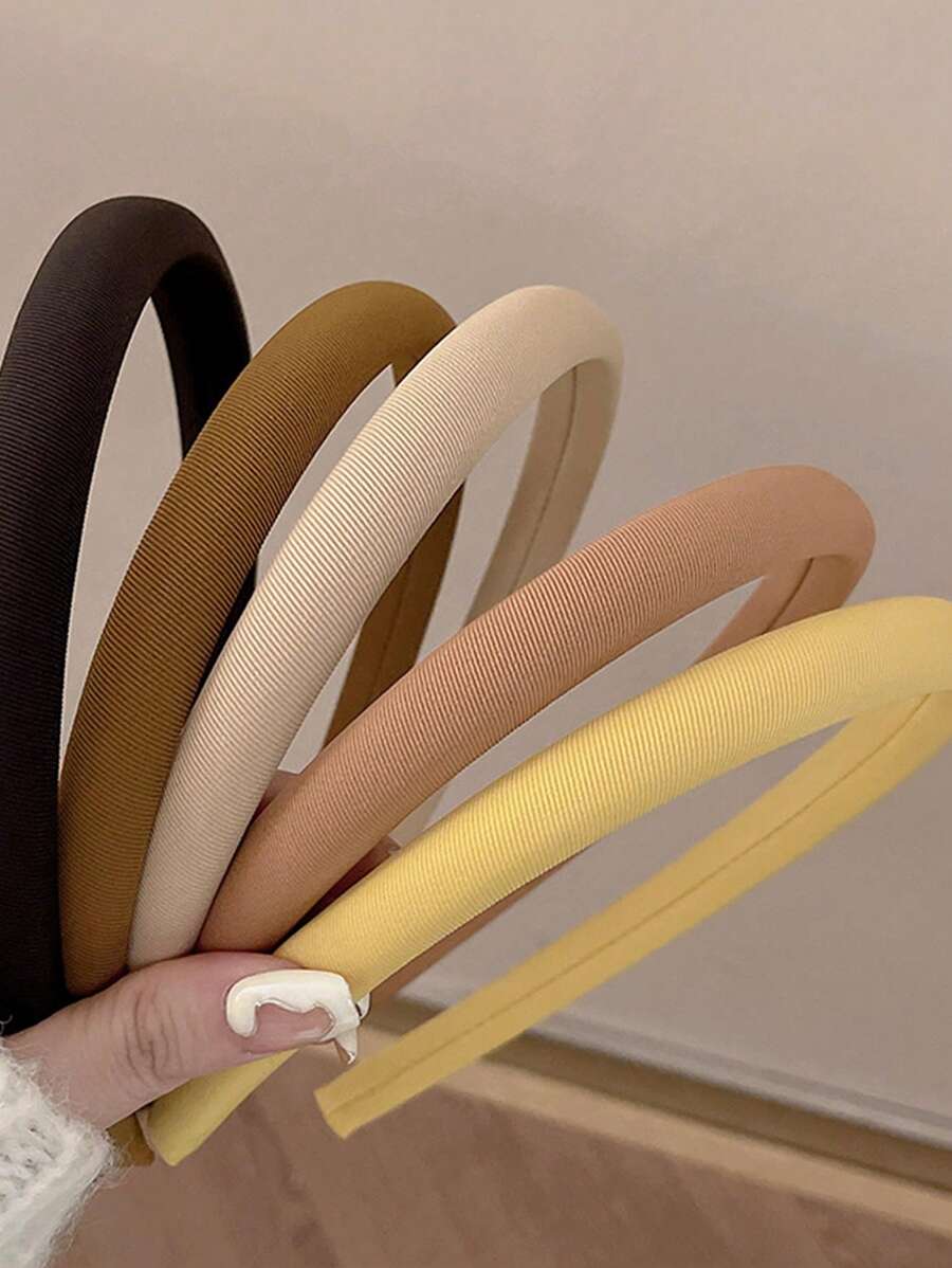 5pcs Solid Minimalist Solid Headband | SHEIN USA
