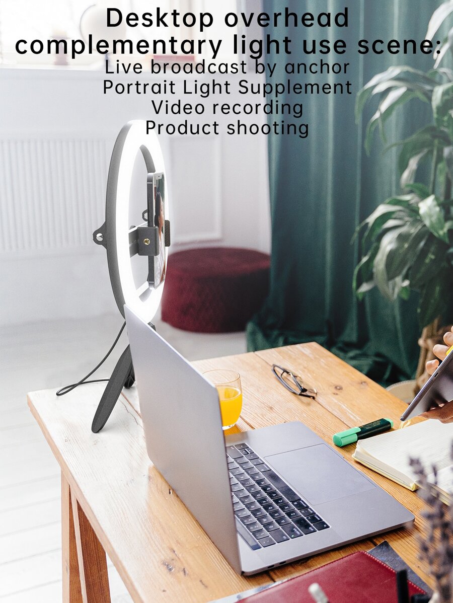 Round Selfie Light With Tripod Stand | SHEIN USA