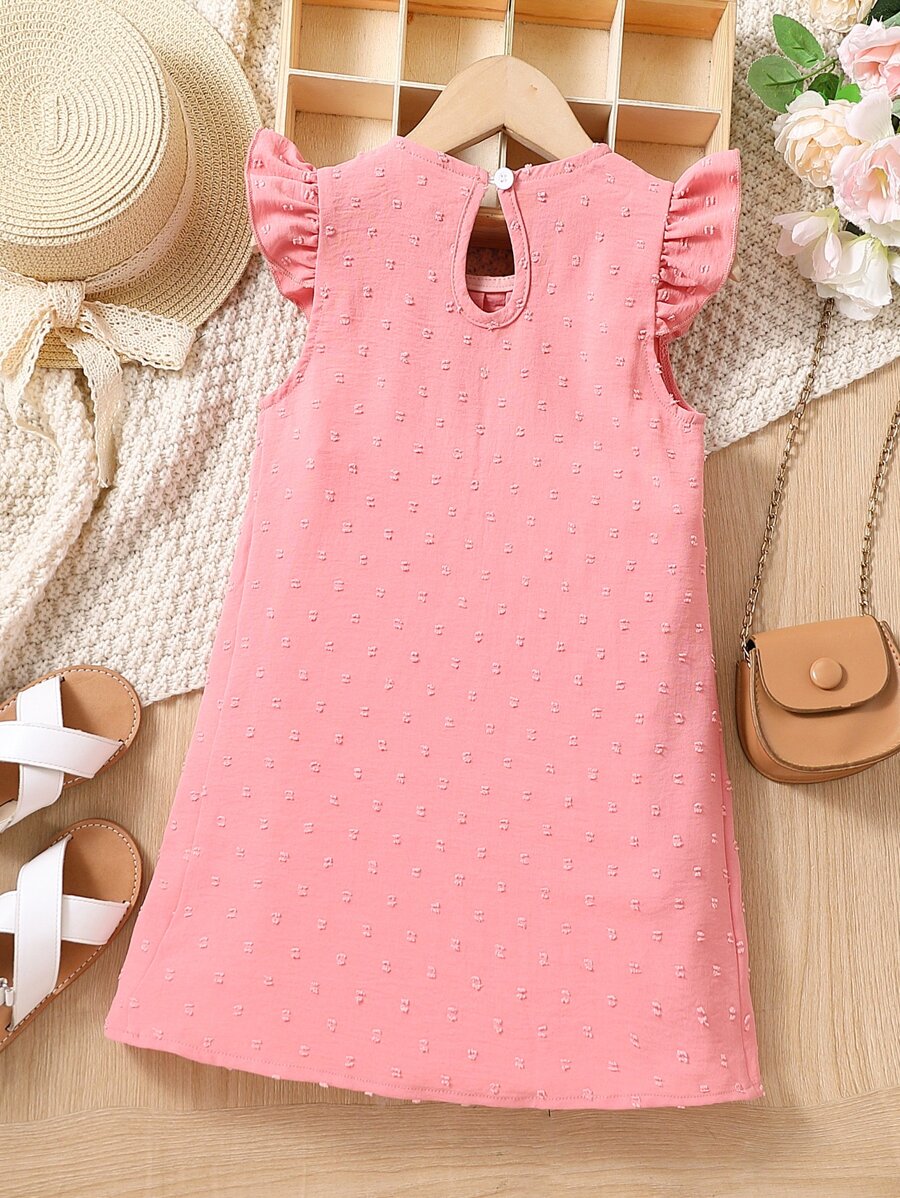 SHEIN Young Girl Pink Monochromatic Street Style Dress With Peter Pan ...