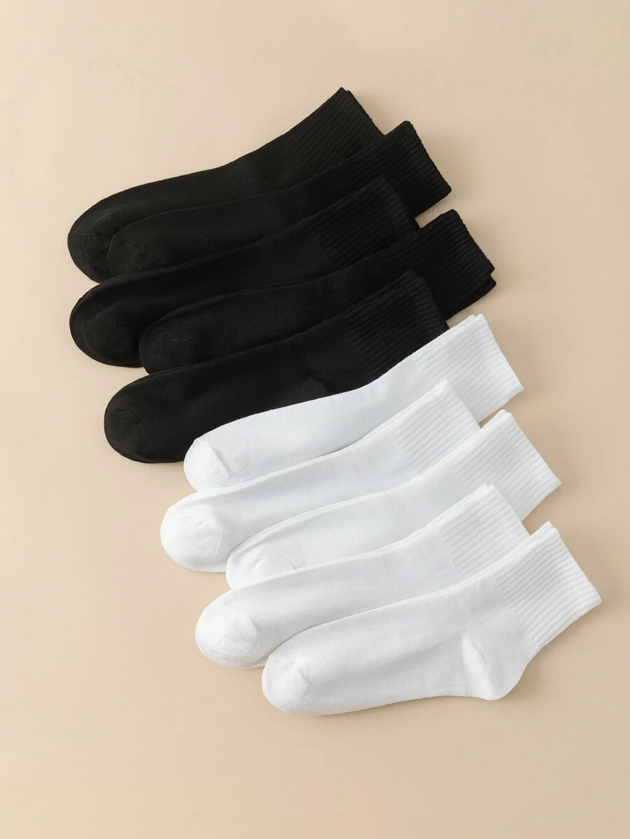 10pairs Solid Crew Socks | SHEIN USA