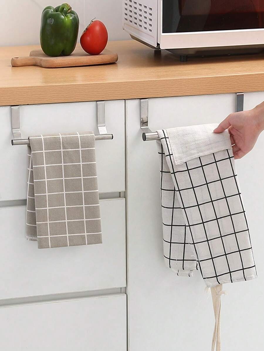 1pc Stainless Steel Bar Towel Rack, Minimalist Silver Multifunction ...