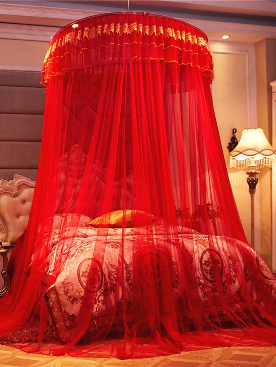 1pc Red Mosquito Net, Modern Polyester Mesh Netting Mosquito Netting ...