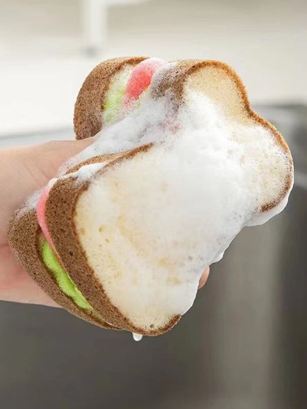 1 pieza Estropajo de plástico limpieza creativo con pan diseño para ...