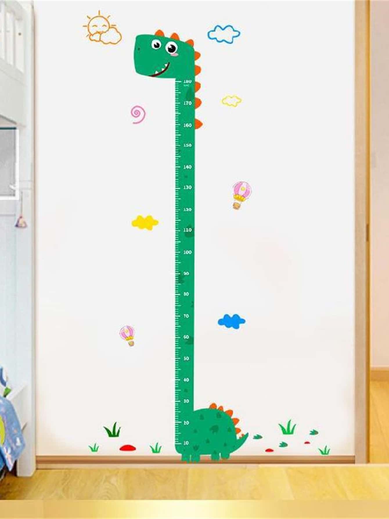 1pc PVC Growth Chart Decal, Cute Cartoon Dinosaur & Cloud Pattern ...