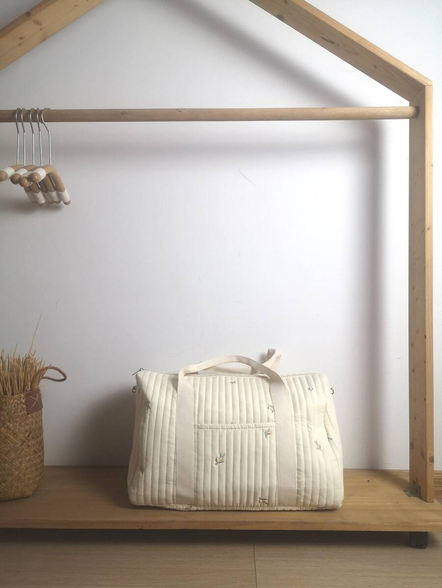 Baby Floral Embroidered Fabric Diaper Bag | SHEIN USA