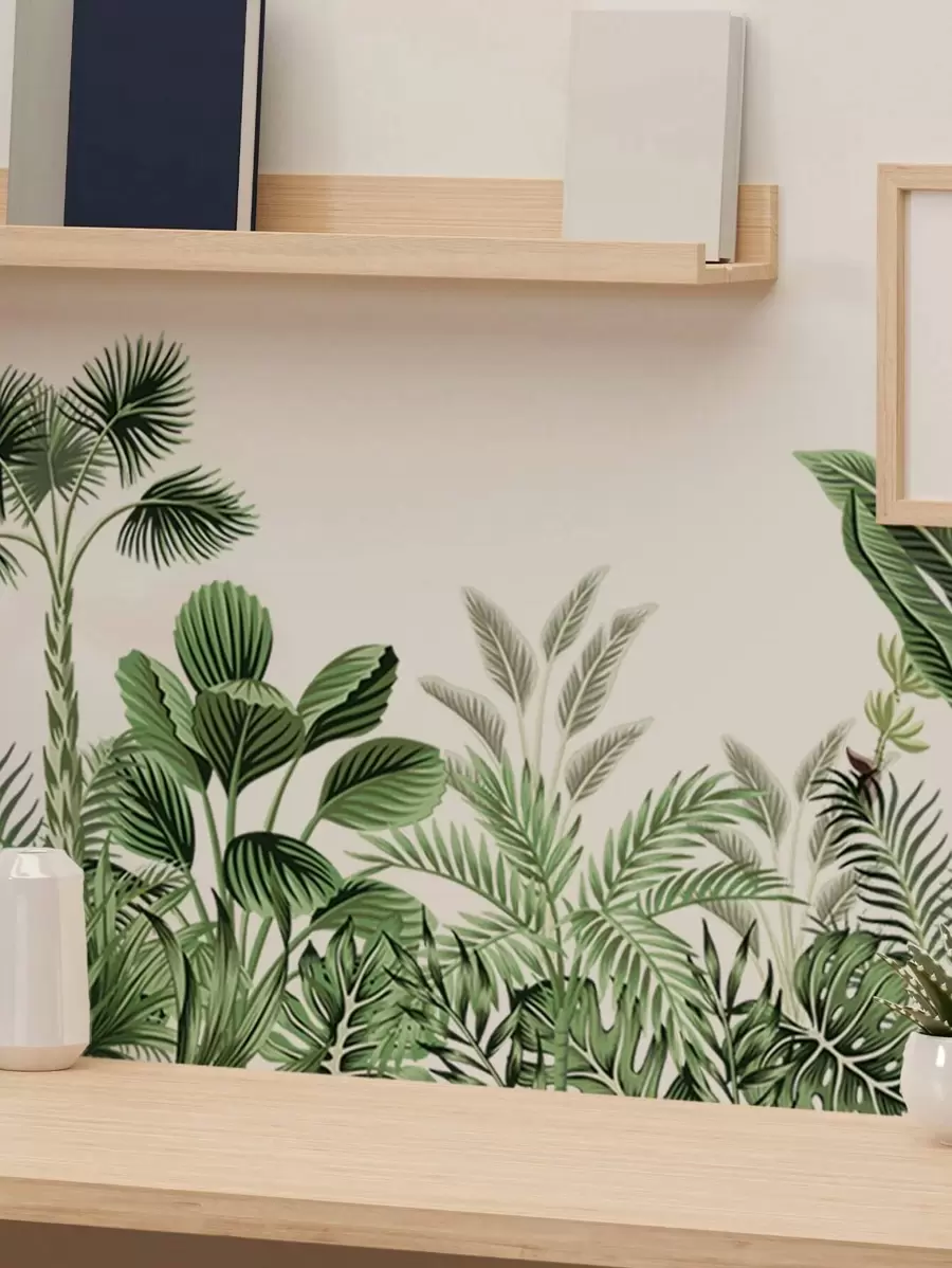 1pc PVC Wall Sticker, Modern Tropical Pattern Wall Decal For Home ...