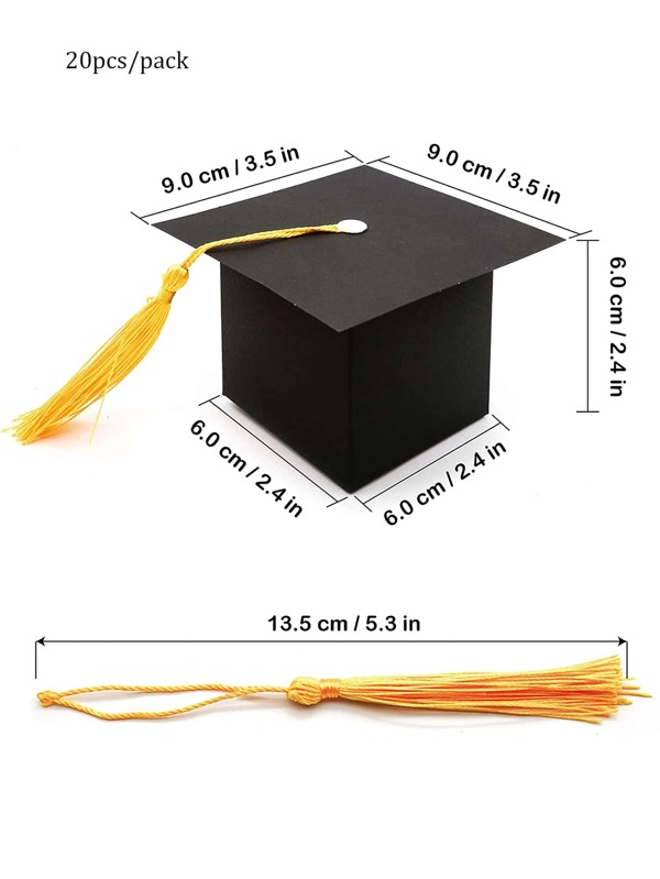 20pcs/set Paper Gift Box, Creative Graduation Hat Design Party Favor ...