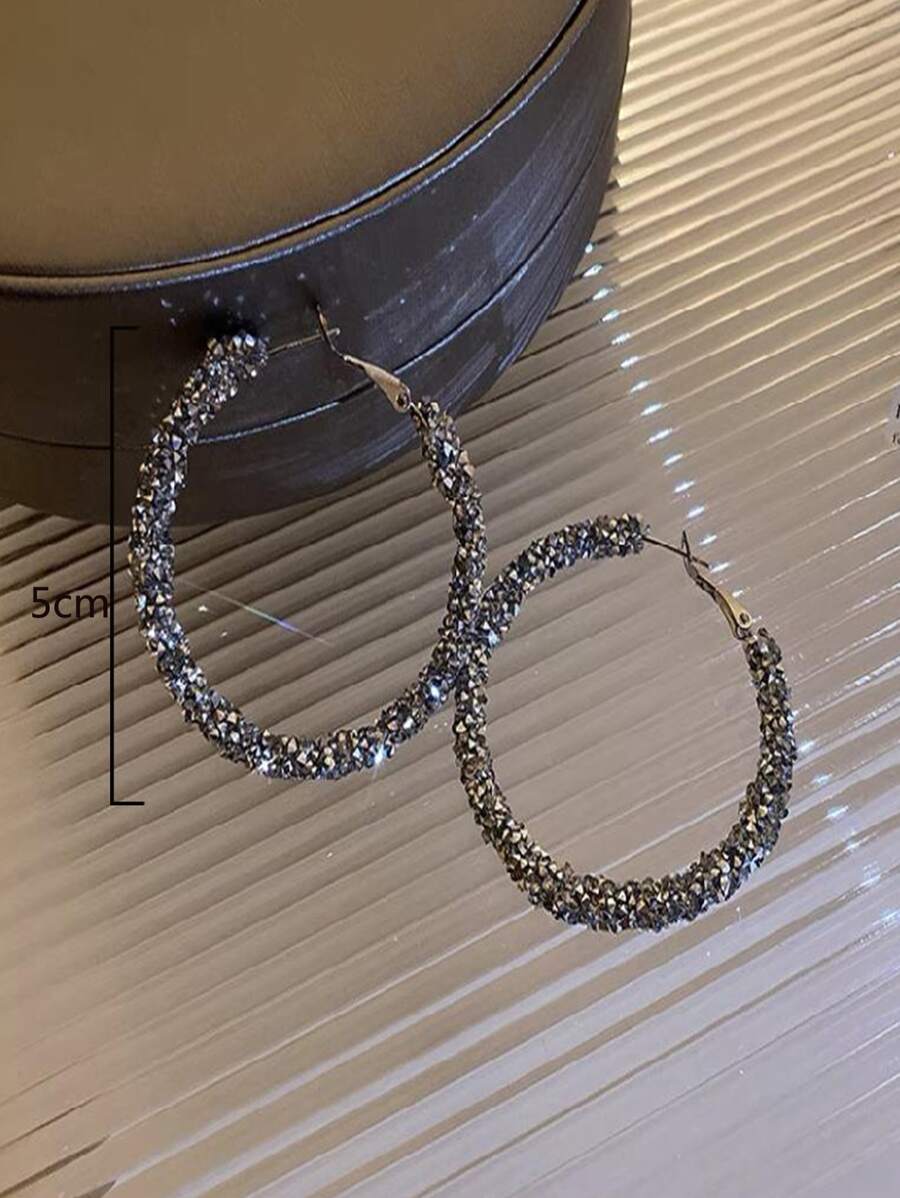 Rhinestone Hoop Earrings | SHEIN USA