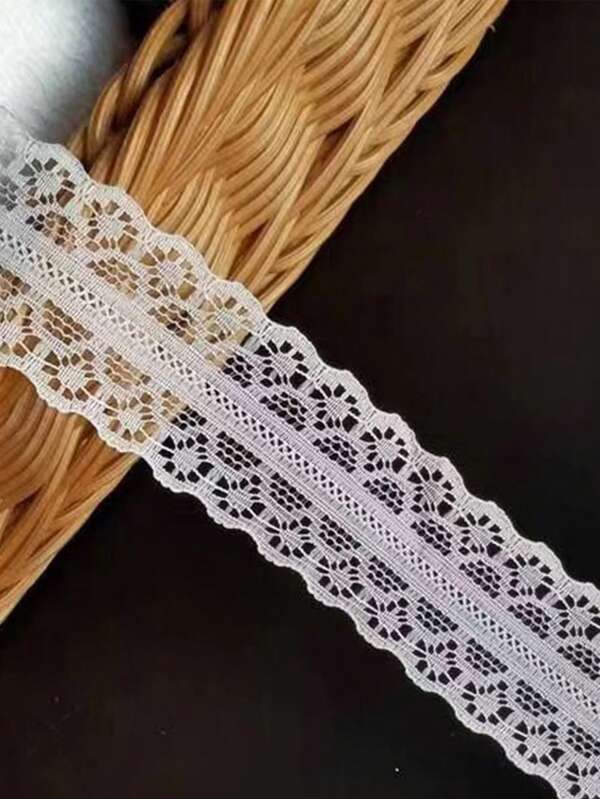 1pc White DIY Webbing Lace, Modern Polyester Lace Trim For Curtain ...