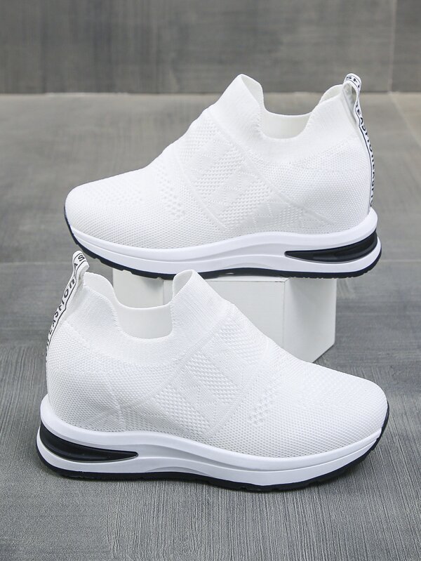 Women Breathable Slip On Low-top Wedge Sneakers, Sporty Outdoor ...