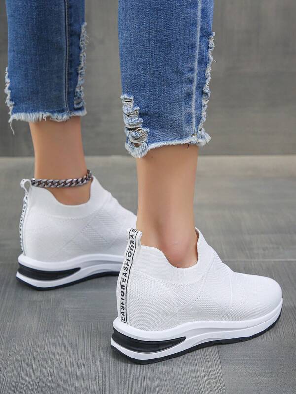 Women Breathable Slip On Low-top Wedge Sneakers, Sporty Outdoor ...
