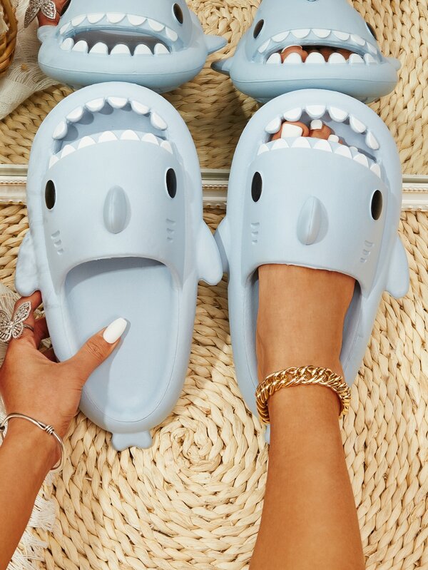 Women Cartoon Shark Design Slides, Fashion Summer EVA Slides | SHEIN USA
