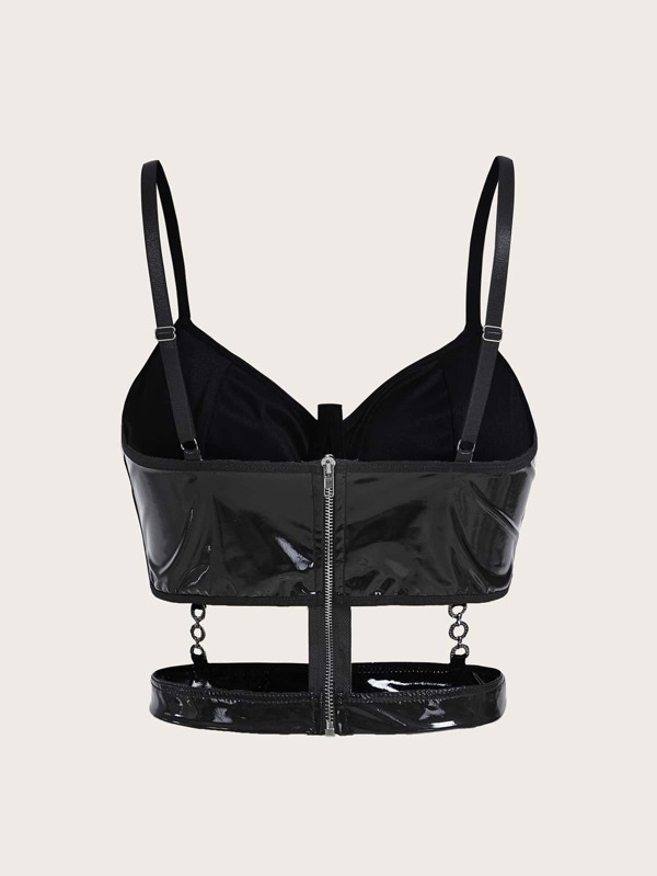 SHEIN ICON Rave Cut Out PU Cami Top | SHEIN USA