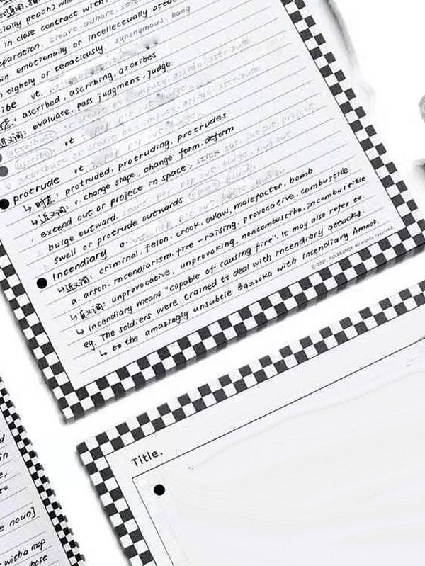 1set Plaid Pattern Memo Pad, Simple Multi-purpose Portable Note Pad For ...