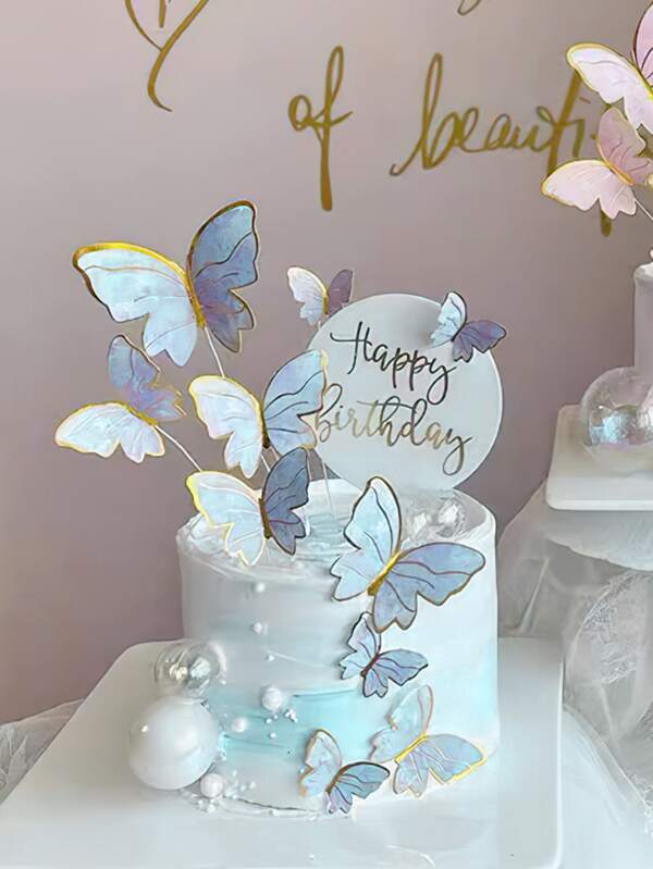 10pcs Butterfly Shaped Cake Topper | SHEIN USA