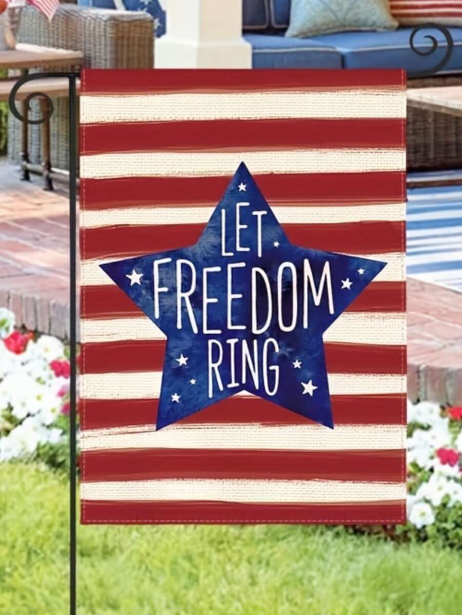 1pc Star & Striped Pattern Garden Flag | SHEIN USA