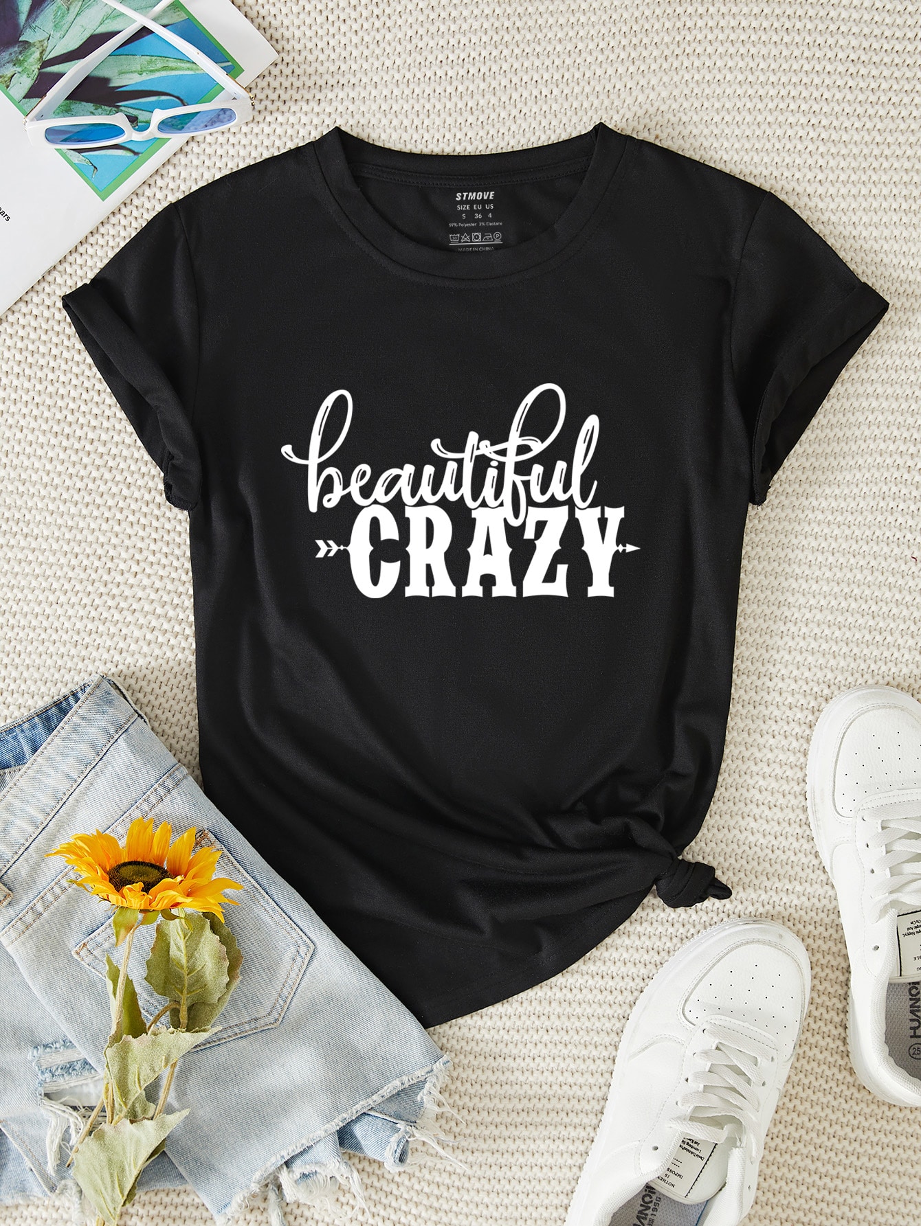 Shein Lune Letter Graphic Tee Shein Usa