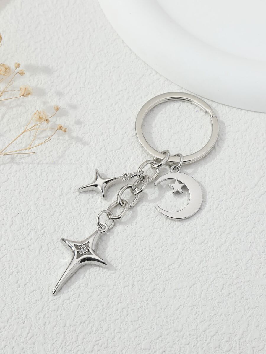 Star & Moon Charm Keychain | SHEIN USA