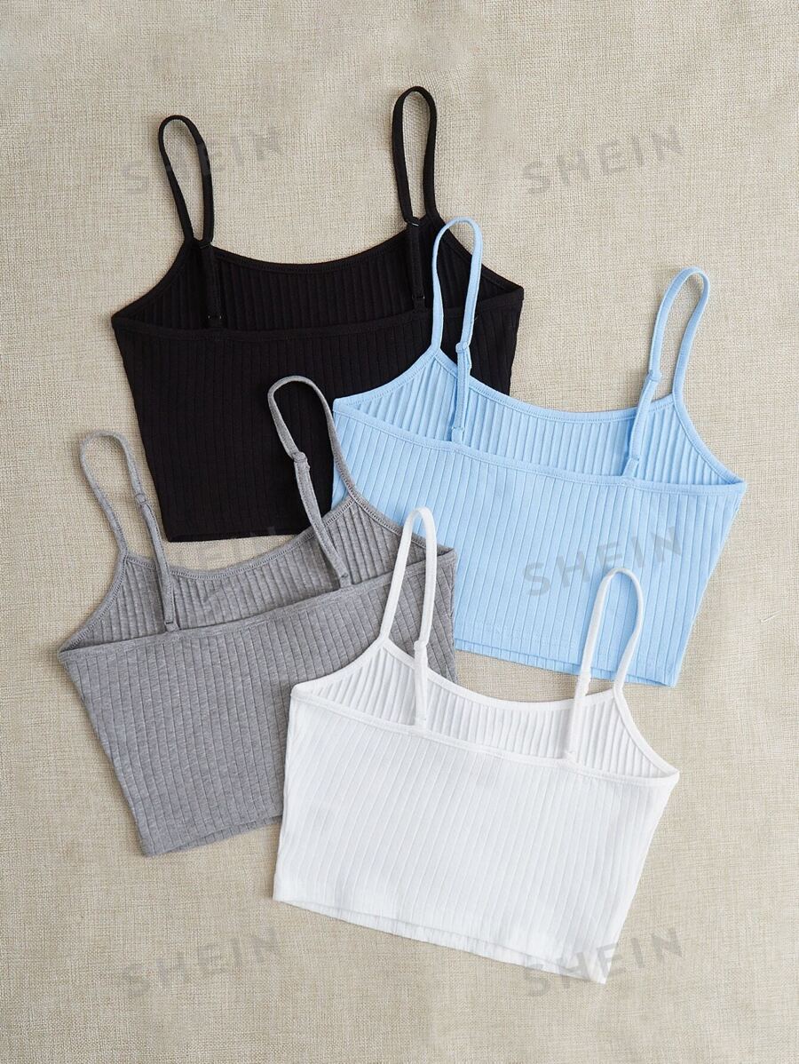 SHEIN EZwear 4 Pack Rib-knit Cami Top | SHEIN UK