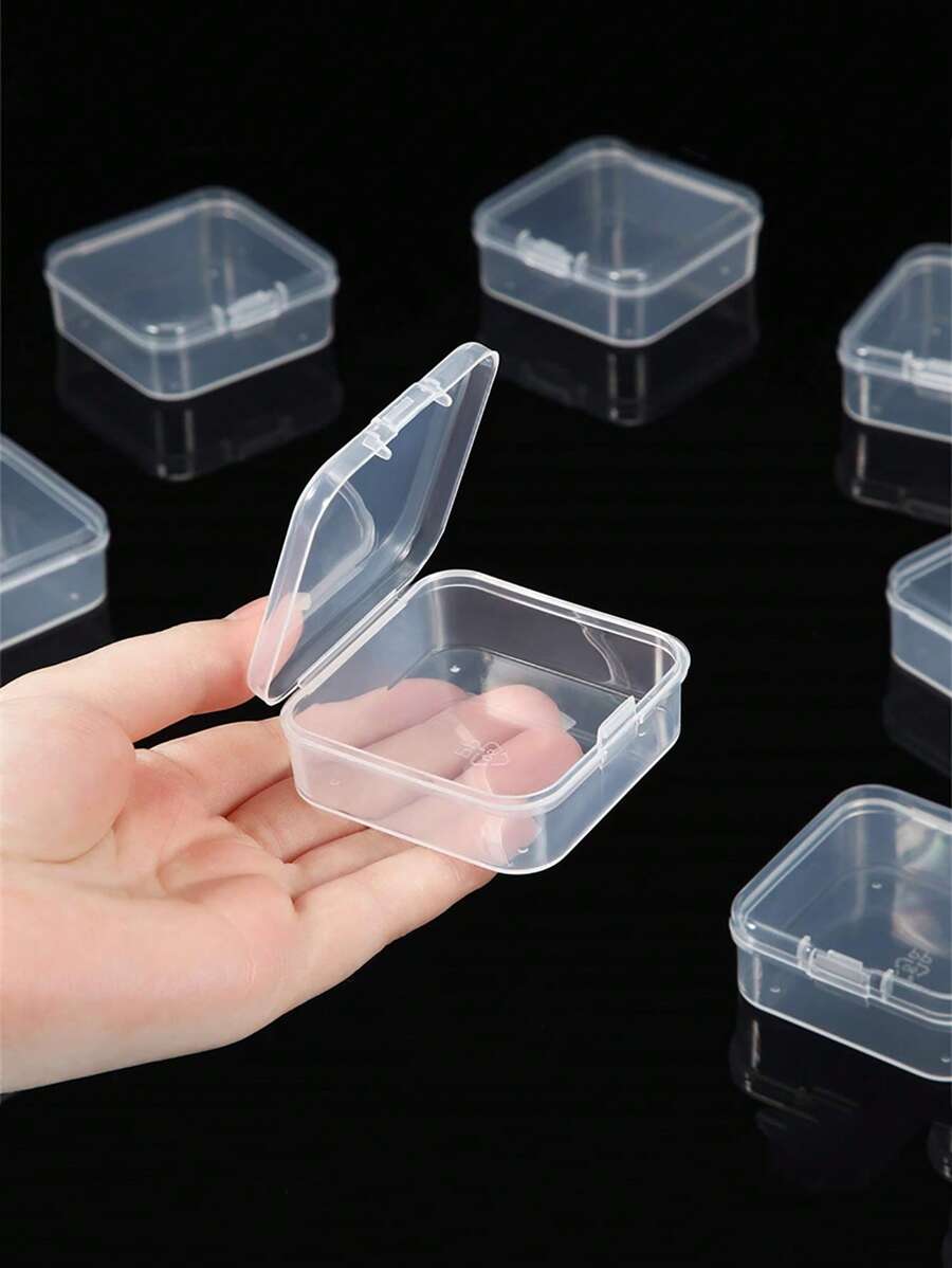 1/6pcs/Set Square Clear Plastic Small Boxes, Jewelry, Accessories ...