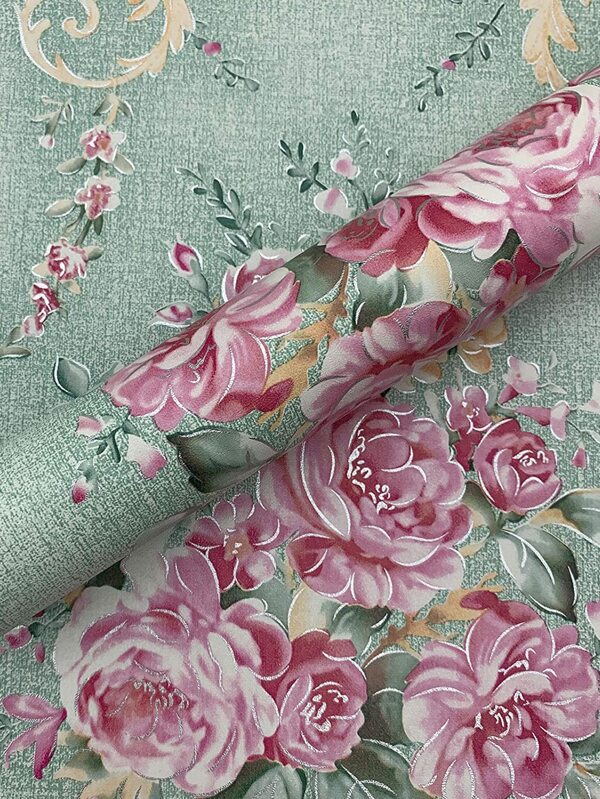 1pc Pink Floral Pattern Wallpaper For Walls | SHEIN USA
